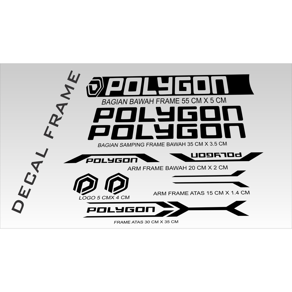 Stiker Frame Sticker Decal Sepeda POLYGON BISA CUSTOM | Shopee Indonesia