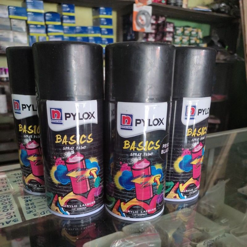 Jual Pylox nippon hitam Glossy & doff 300cc Cat semprot Pilox black PB102 & black matt PB102A ...