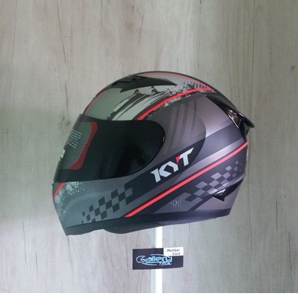 Jual KYT R10 #4 Gunmetal Doff Red / Helm Full Face / KYT Full Face ...