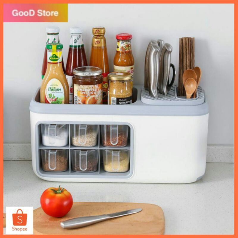 Jual Rak bumbu dapur serbaguna dengan 6 laci Mk16 | Shopee Indonesia