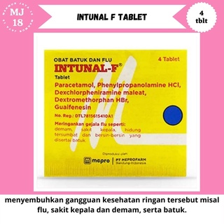 Jual INTUNAL F TABLET / obat untuk demam, pusing, pilek hidung ...