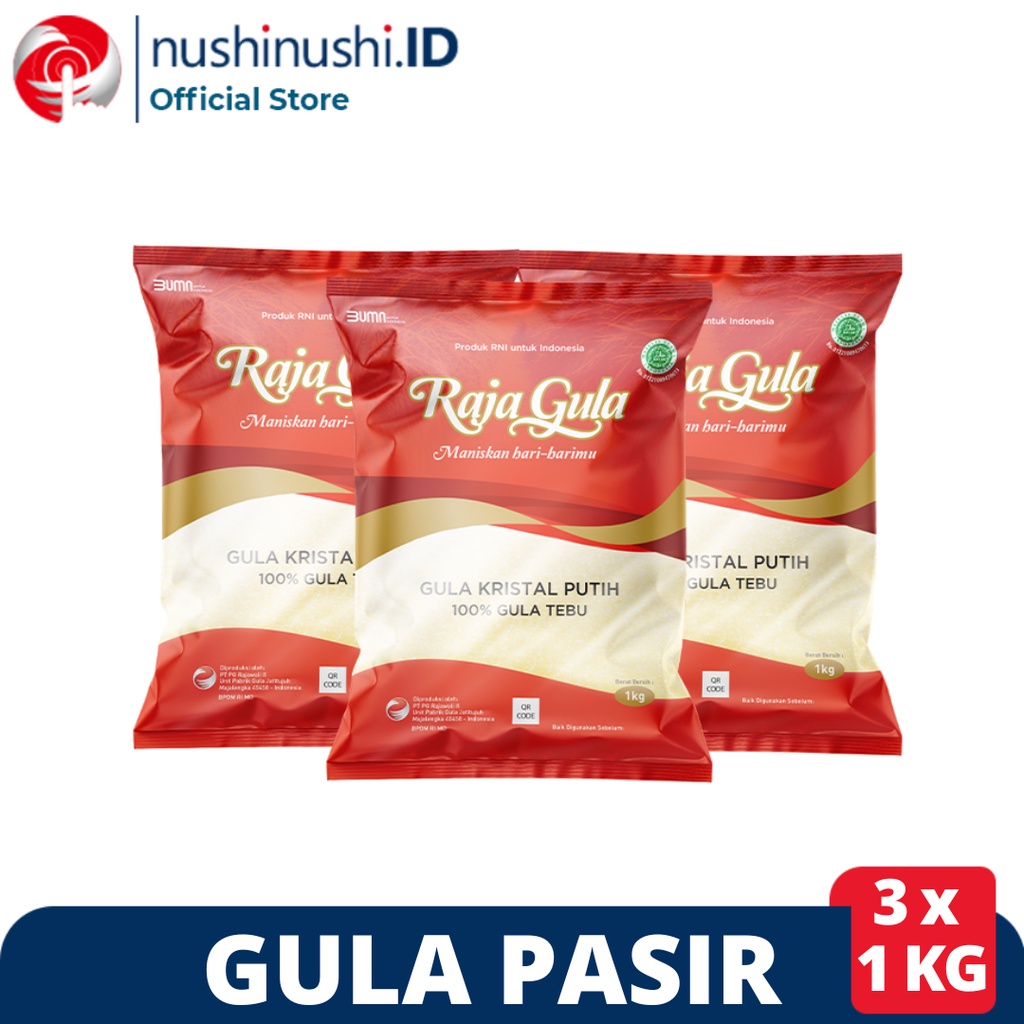 Jual Raja Gula Merah Gula Pasir Kristal Putih 3 Pcs @ 1 Kg | Shopee ...