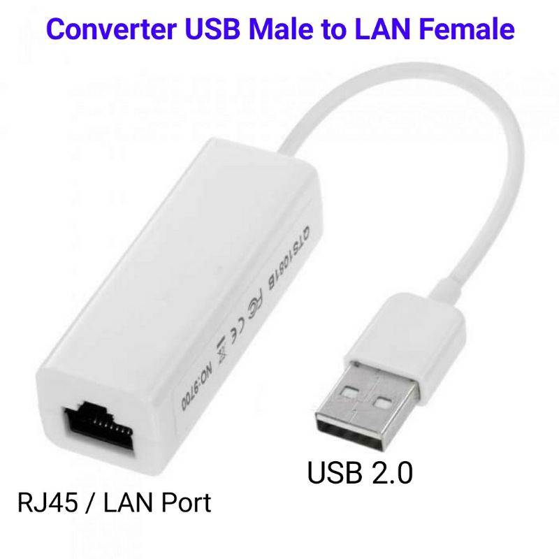 Jual Converter USB Male to LAN Female - USB 2.0 Ethernet Adapter ...
