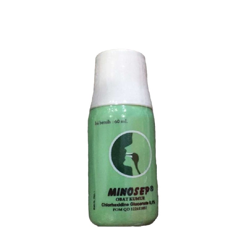 Jual OBAT KUMUR MINOSEP CHLORHEXIDINE GLUCONATE 0,1% ISI 60 ML ...