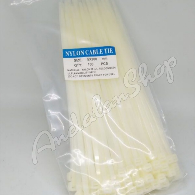 Jual Kabel tis 5 x 200mm/ kabel ties 20cm/ cable ties/ nylon cable tie/ pengikat kabel murah ...