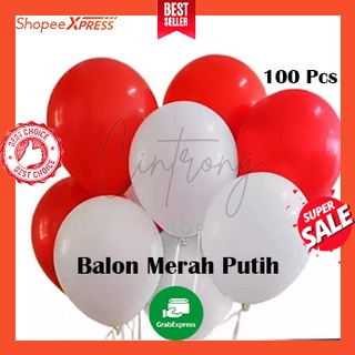 Jual Balon Latex Merah Putih Polos 100Pcs / Balon Doff Merah Putih ...