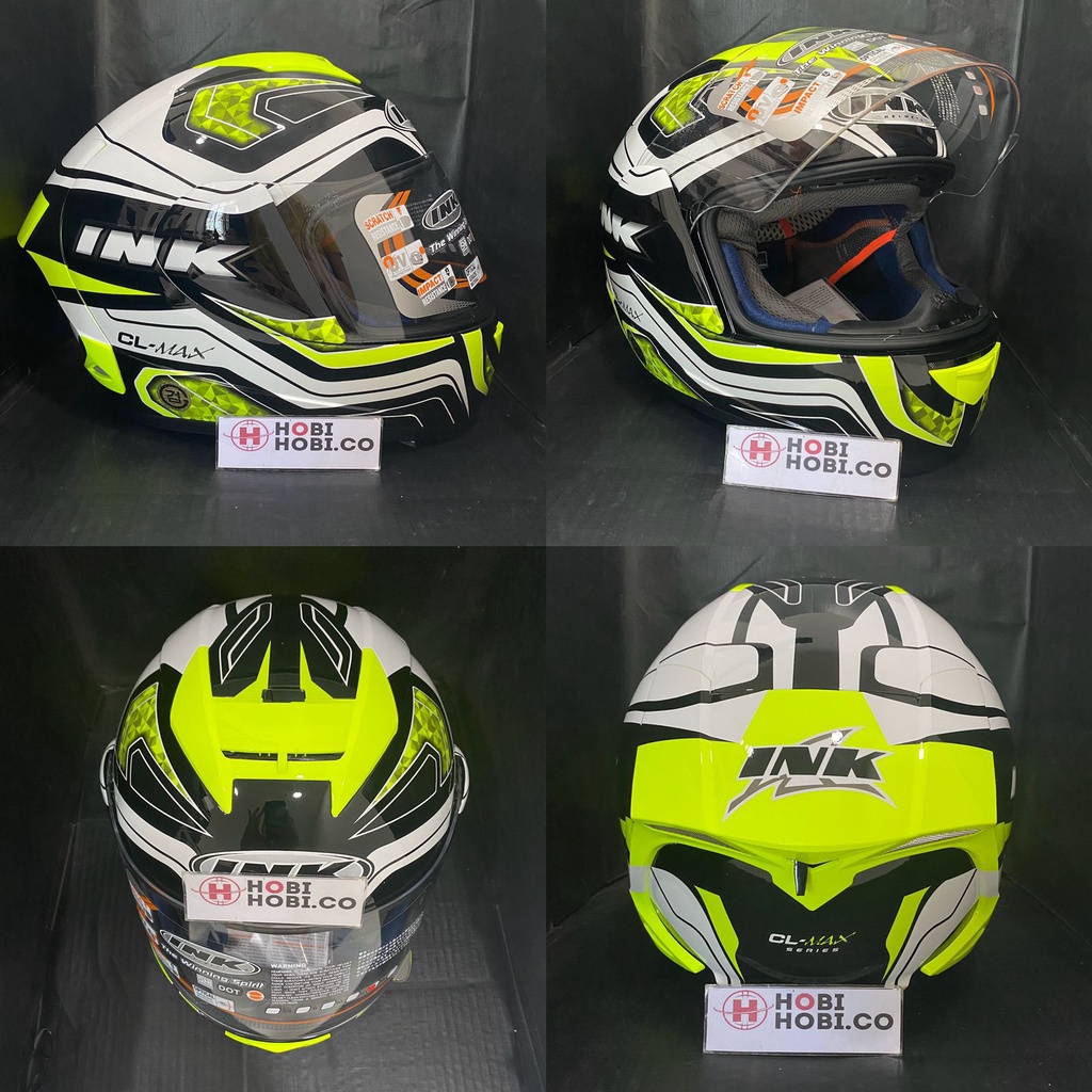 Jual HELM INK CLMAX MOTIF #05 BLACK WHITE YELLOW FLO HELM INK CL MAX ...