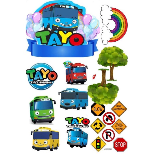 Jual Topper cake karakter Tayo / baner kue ultah | Shopee Indonesia