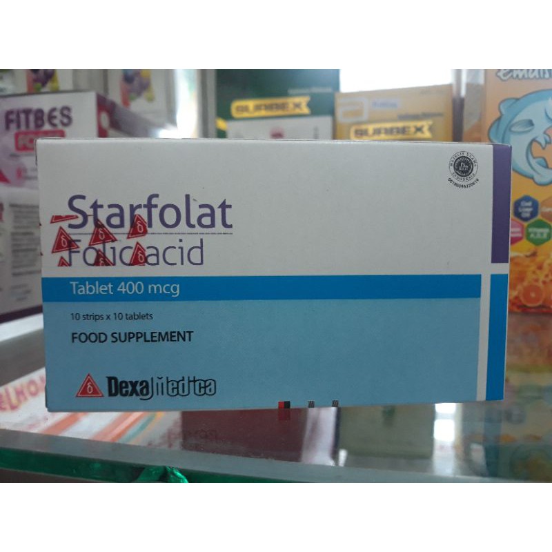 Jual STARFOLAT /FOLIC ACID /ASAM FOLAT 400 mcg 1 Strip isi 10 Tablet ...