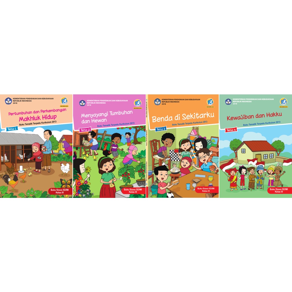 Jual Paket Buku Tematik SD Kelas 3 Semester 1 Tema 1 - 4 | Shopee Indonesia