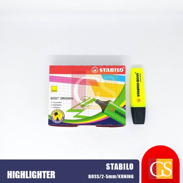 Jual Stabilo / Highlighter BOSS Kuning Yellow 70/24 Original Per 1 Pcs | Shopee Indonesia