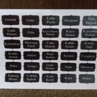 Jual stiker bumbu dapur sticker waterproof vynil garam lada gula kopi ...