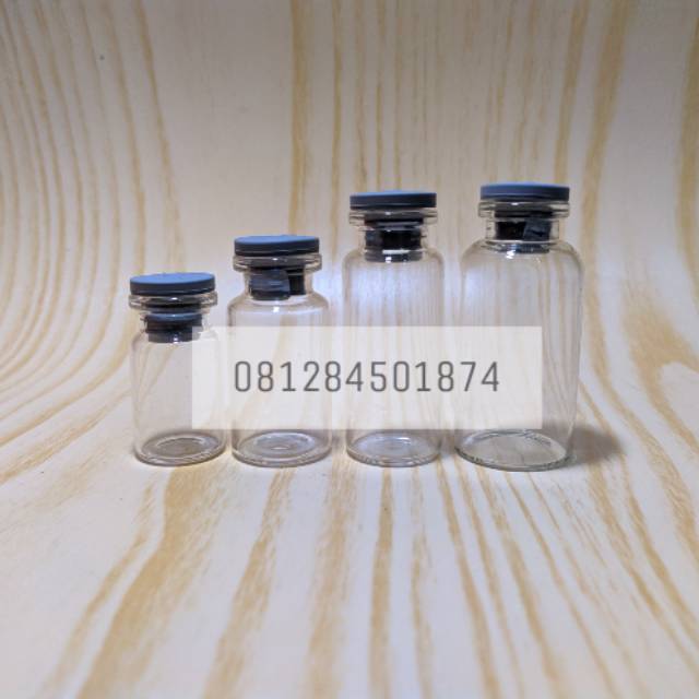 Jual Botol kaca vial ukuran 5 ml , 10 ml , 12 ml , 15 ml tutup karet ...