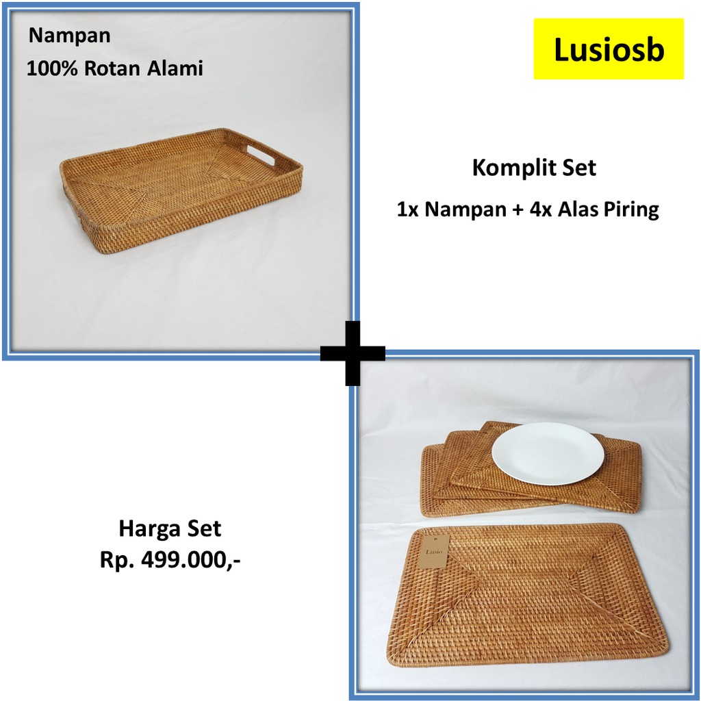 Nampan Rotan / Alas Piring Rotan / Rattan Placemat / Rattan Tray / Alas ...
