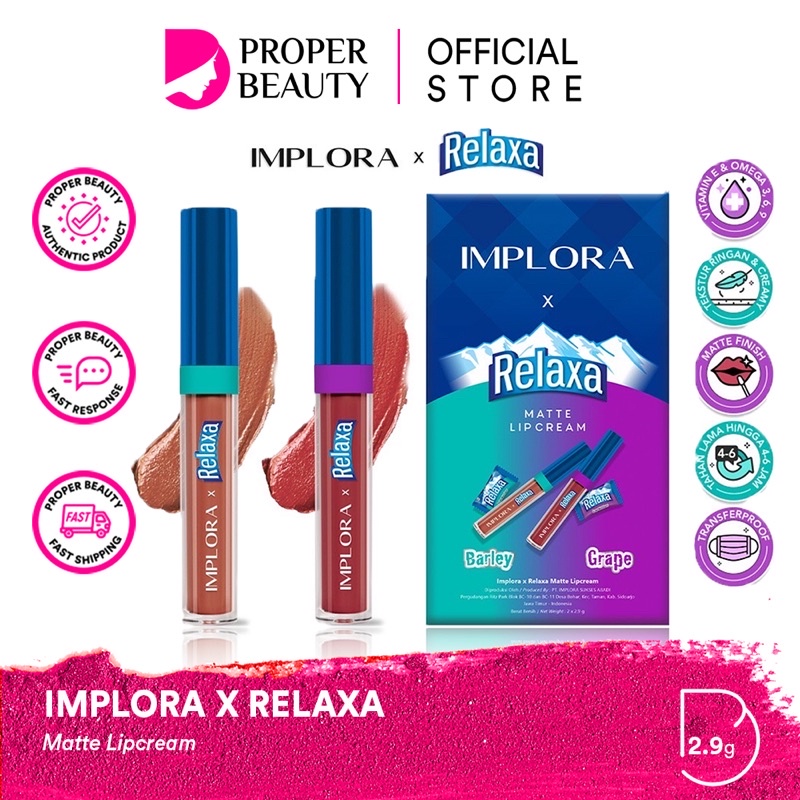 Jual IMPLORA X RELAXA Matte Lipcream Indonesia / Limited Edition 2.9g ...