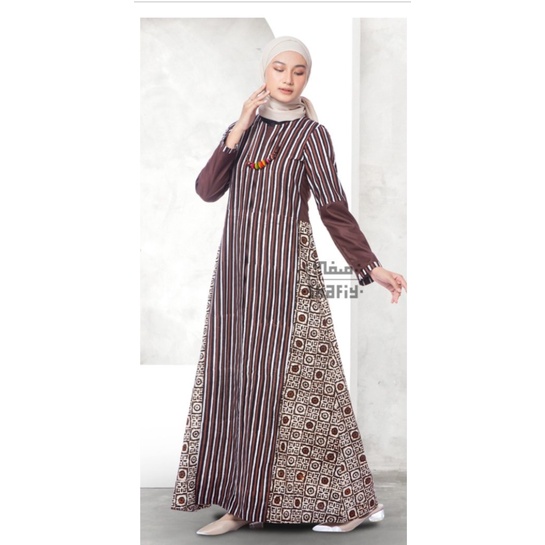 Jual Baju Gamis Batik Etnik Shafiy GBL Eileen Tenun Lurik Kombinasi Toyobo Dress Muslimah Syari ...