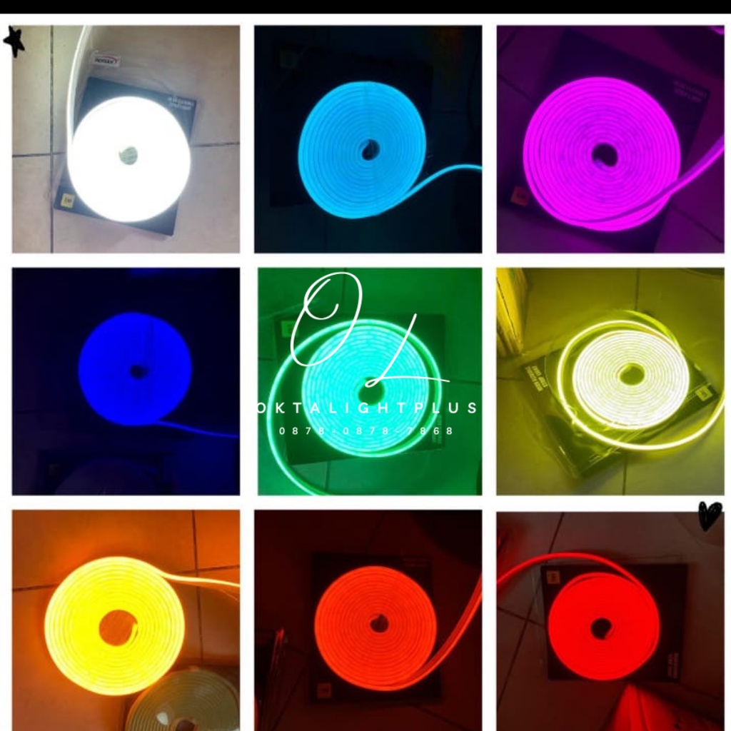 Jual NEON FLEXIBLE NEON FLEX 12 VOLT STRIP LIGHT 5 meter | Shopee Indonesia