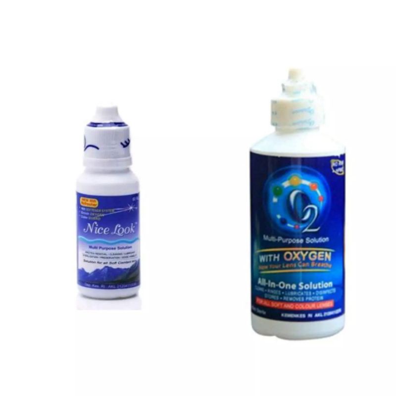 Jual Cairan softlens Nice Look 60ml dan Air Softlens O2 Oxygen 160ml ...