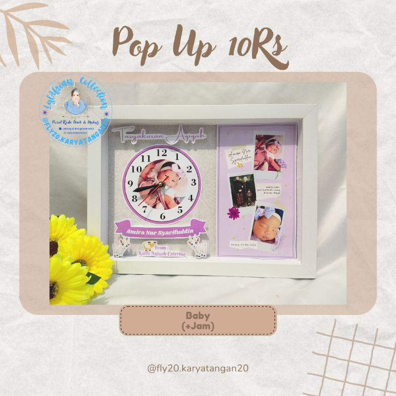 Jual POP UP / SCRAP FRAME + JAM (FREE BATRE) / KADO WISUDA, ULTAH ...