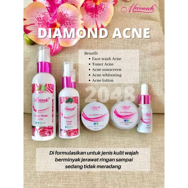 Jual Marwah Skincare Clinik Diamond Acne Paket Perawatan Wajah ...