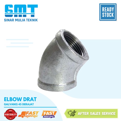 Jual knee elbow besi galvanis/CS 45 derajat drat 1/2" Indonesia|Shopee Indonesia