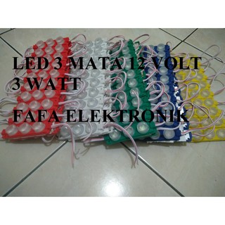 Jual Lampu LED Modul Strip Mata Besar 3 Mata 12 volt led 12 volt 3 mata ...