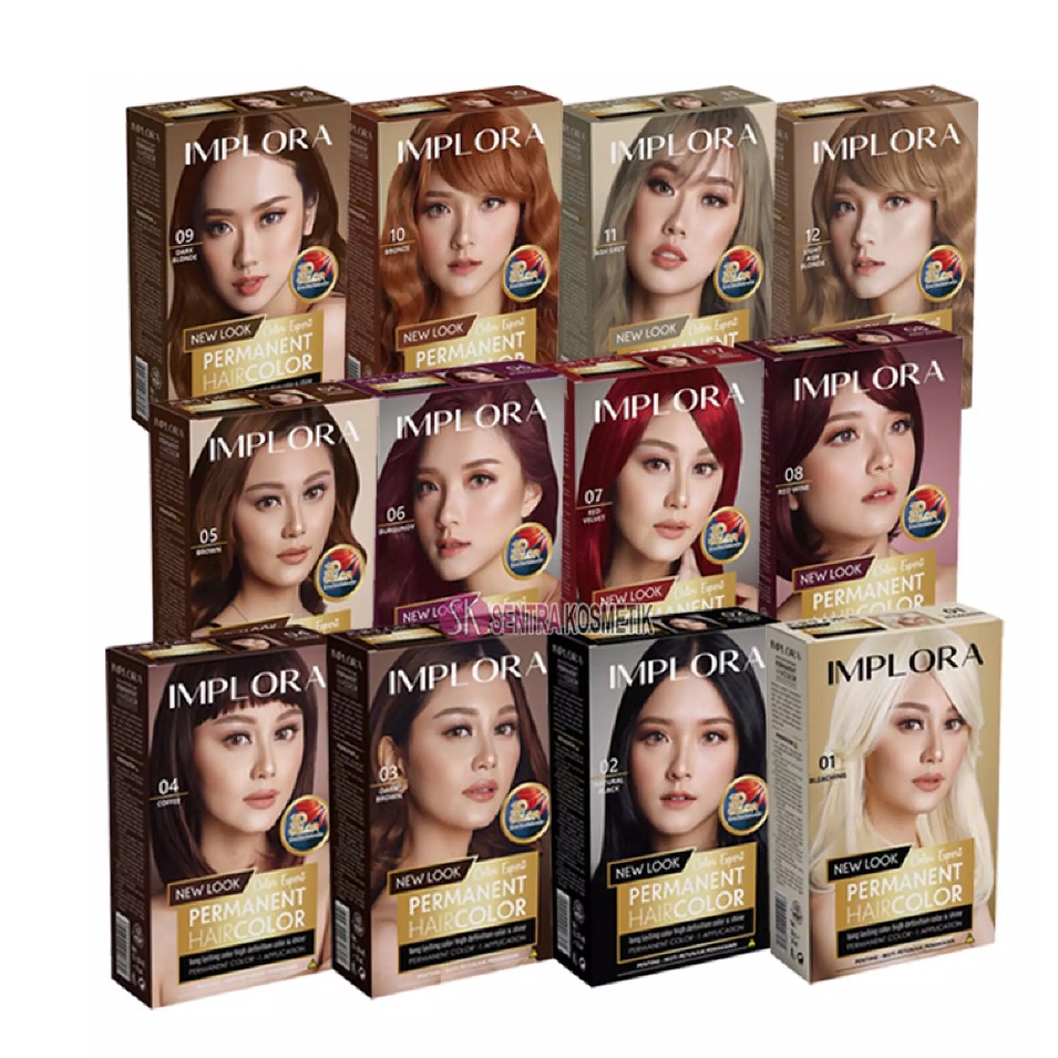 Jual BARU!!! IMPLORA Cat Rambut Permanent Hair Color Expert / PEWARNA ...