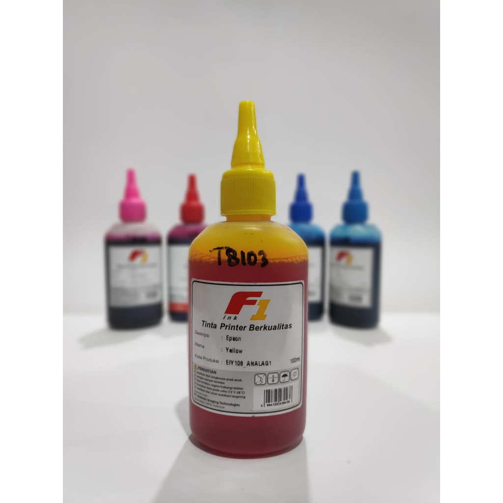 Jual TINTA F1 EPSON 100ml C,M,Y,K,PC,PM ORIGINAL - Hitam | Shopee Indonesia
