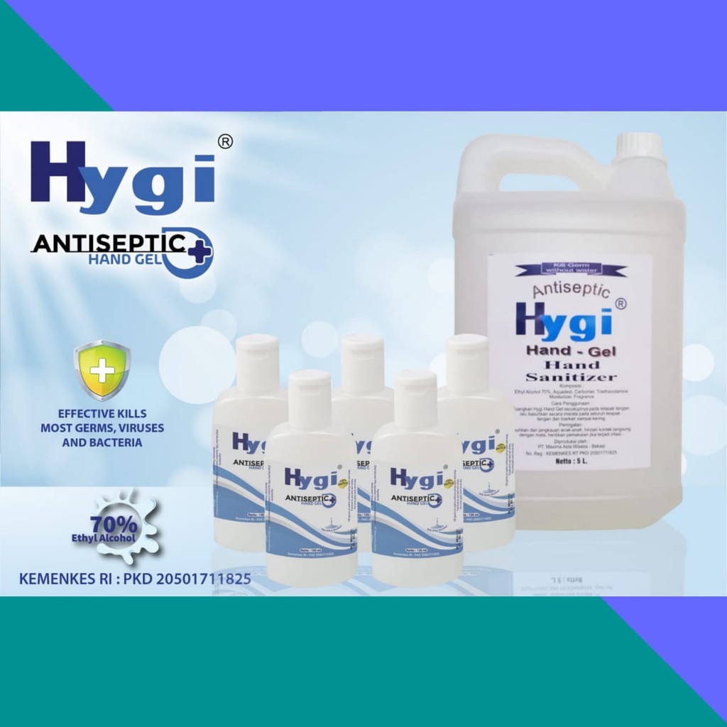 Jual Hygi Hand Sanitizer - 100 ml Antiseptic Gel (Shared in Bottle ...