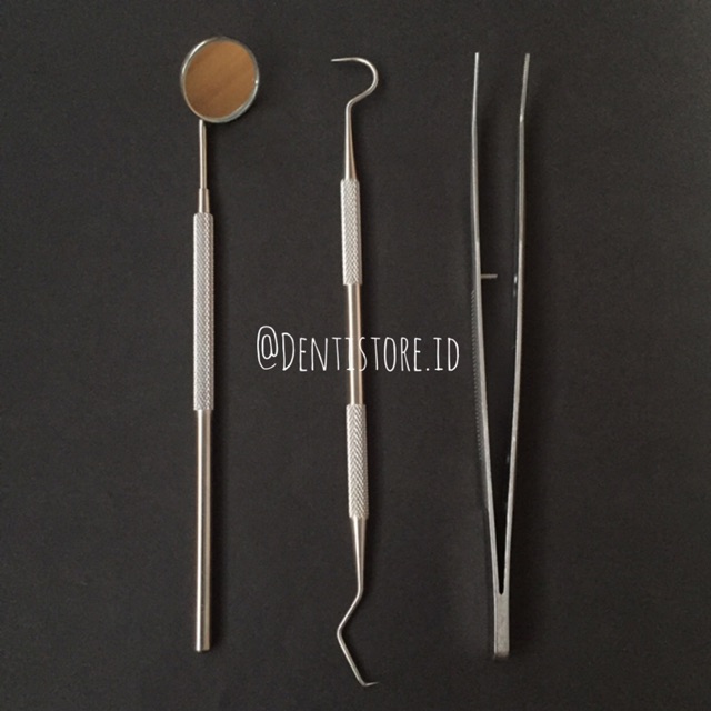 Jual Alat Standard Standar Dental Isi 3 Kaca Mulut Pinset Sonde ...