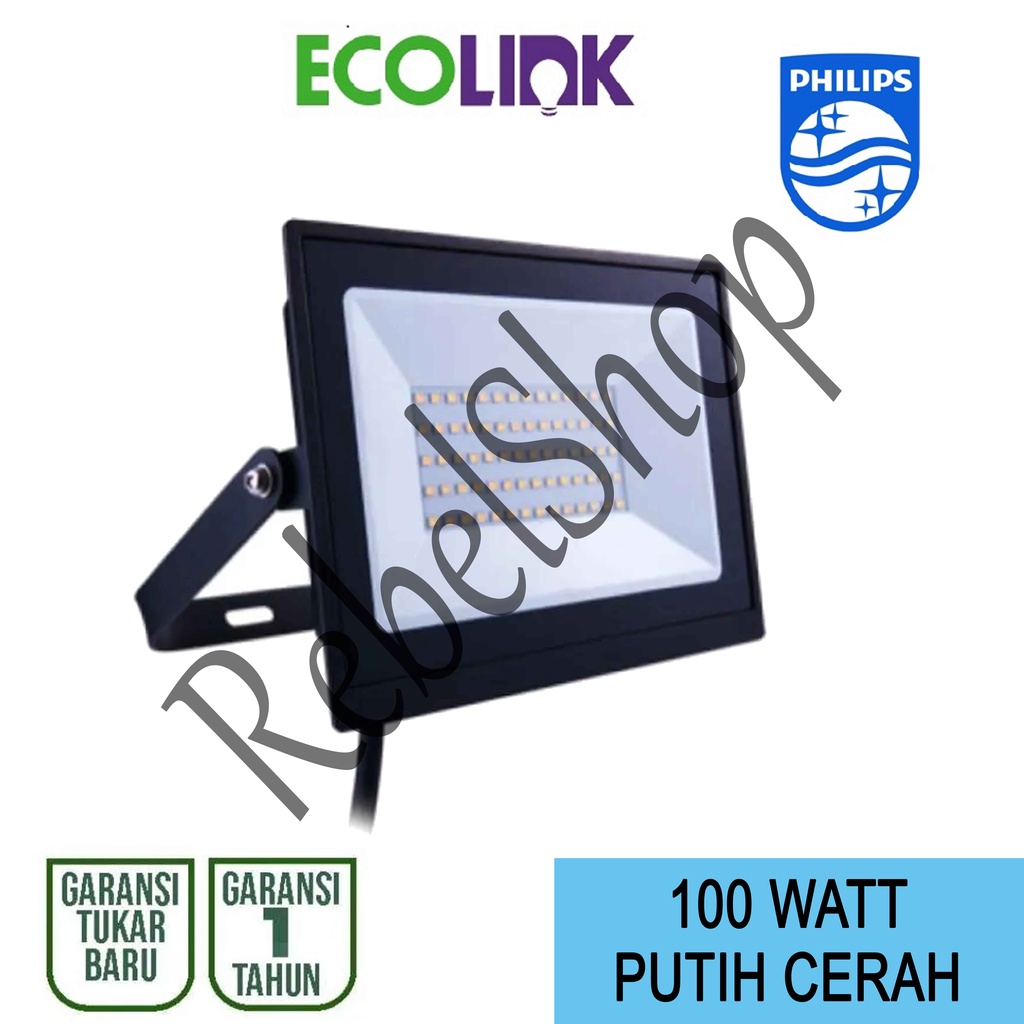 Jual Lampu Sorot Tembak Ecolink Flood Light 100 Watt Putih Floodlight 100W Indonesia|Shopee ...