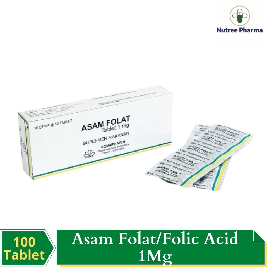 Jual ASAM FOLAT 1 MG BOX ISI 100 TABLET NOVA / FOLIC ACID / VITAMIN IBU ...