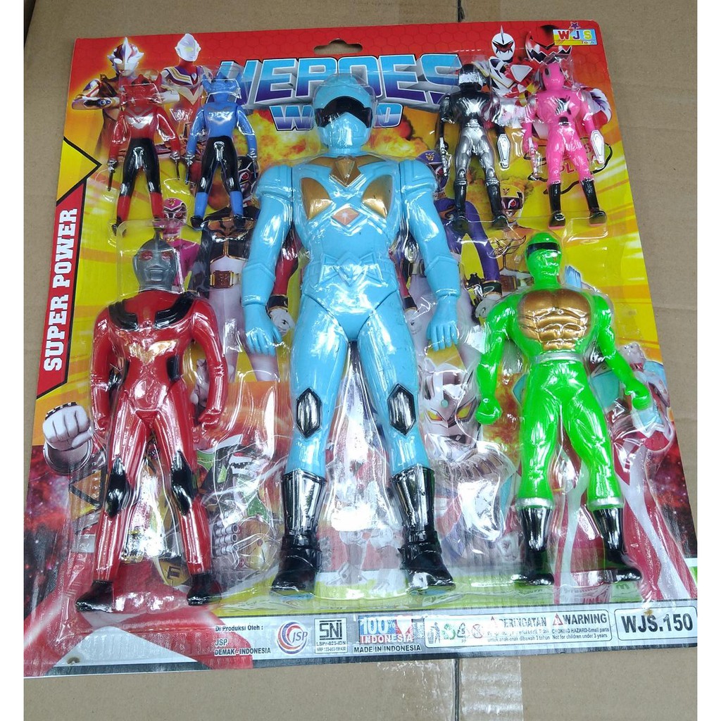 Jual Action figure power rangers besar set 7pc heroes super ksatria set ...