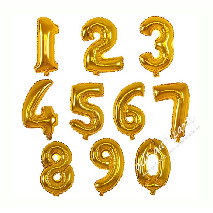 Jual Balon Angka Gold / Balon Foil Angka / Balon Angka | Shopee Indonesia