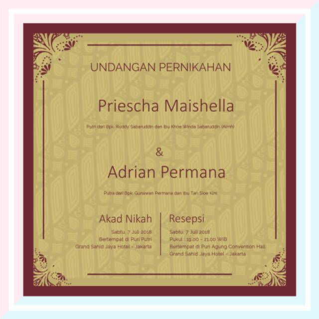 Jual Undangan Pernikahan Digital | Foto Tema Cokelat Merah Maroon ...