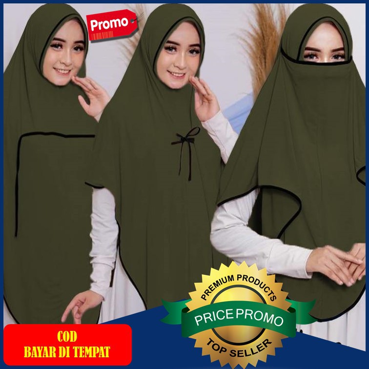 Jual HIJAB INSTAN CADAR 3in1 KEKINIANTEBAL KHIMAR NIKOB / BERGO FATIMAH LIST BIS CADAR NIQAB ...