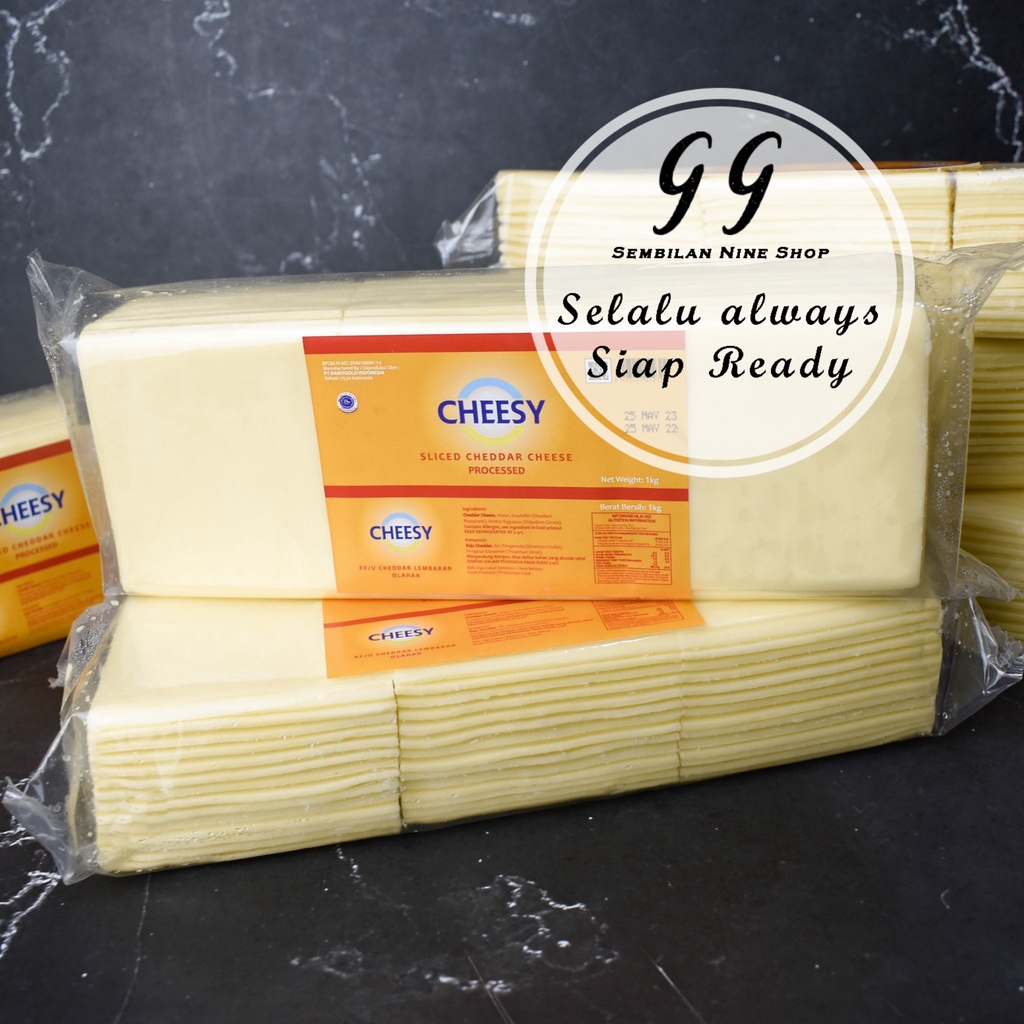 Jual Cheesy Slice WHITE Cheddar Cheese 1 KG PALE Keju Lembar Putih ...