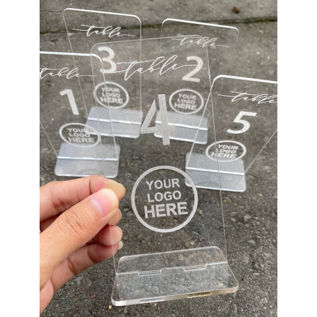 Jual Nomor Meja Akrilik Minimalis Lasercut Custom Logo Murah cocok ...