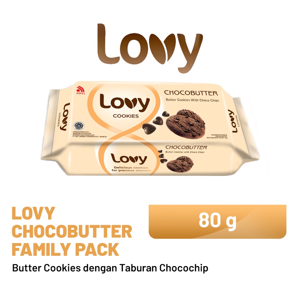 Jual LOVY Cookies Chocobutter Family Pack (80 gram) | Shopee Indonesia