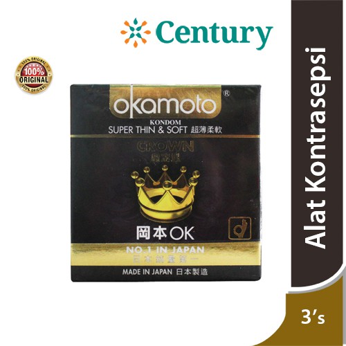 Jual Kondom Okamoto Crown 3's / alat kontrasepsi / condom / pria ...