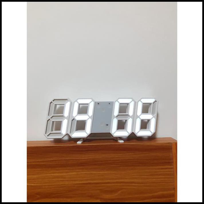 Jam digital led putih tipe 3d | BeeCost