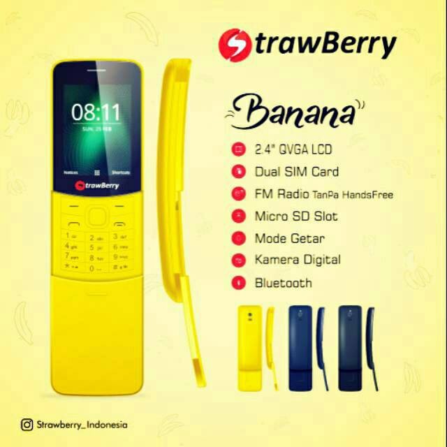 Jual Hp strawberry banana (model pisang) | Shopee Indonesia