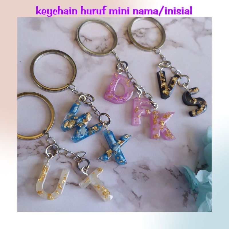 Jual Gantungan kunci keychain huruf nama inisial mini custom | Shopee ...