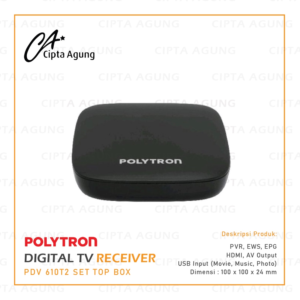 Jual RECEIVER TV SET TOP BOX POLYTRON PDV 600T2 PDV 610T2 DVB-T2 ...
