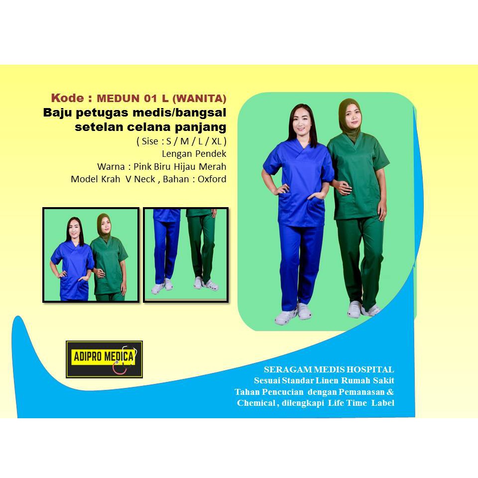 Jual Baju medis seragam medis hospital rumah sakit Kode Medun 01 ...