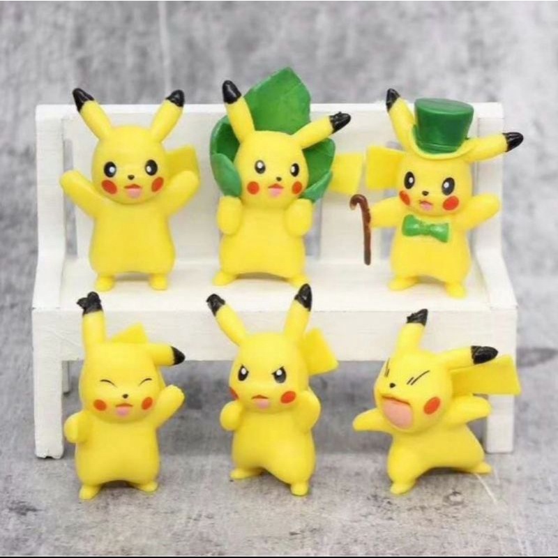 Jual Pokemon Pikachu Cake Topper/Pikachu Pokemon Figure Set/Mainan ...