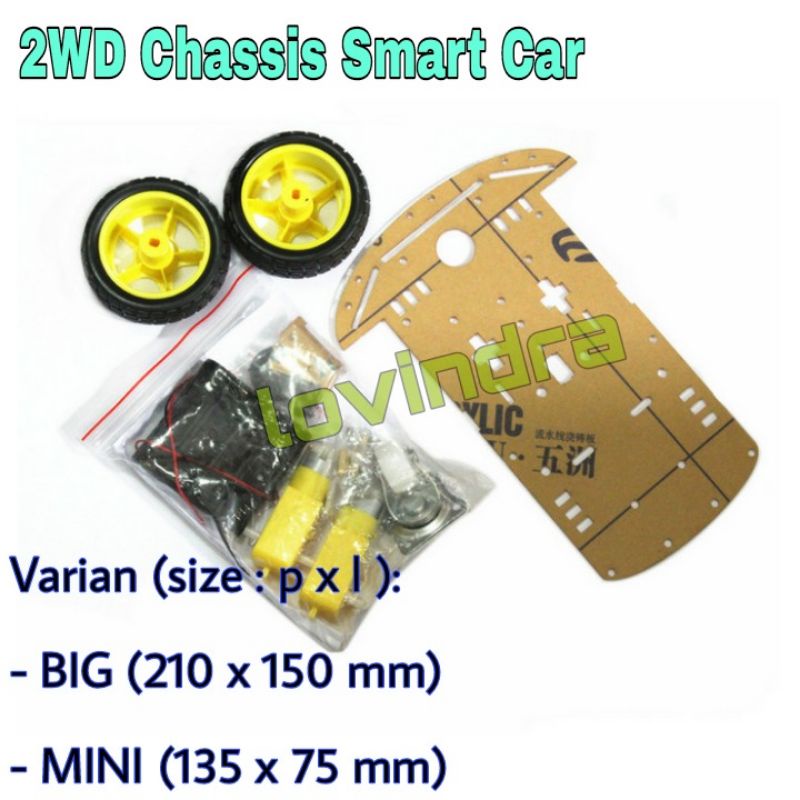 Jual Chasis Mobil Arduino 2WD Smart Car Chassis Robot Kits 2 Motor dan ...