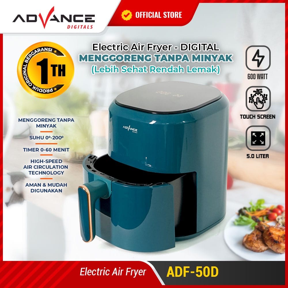 Jual Air Fryer Advance ADF-50D Kapasitas 5L / Penggorengan Tanpa Minyak | Shopee Indonesia
