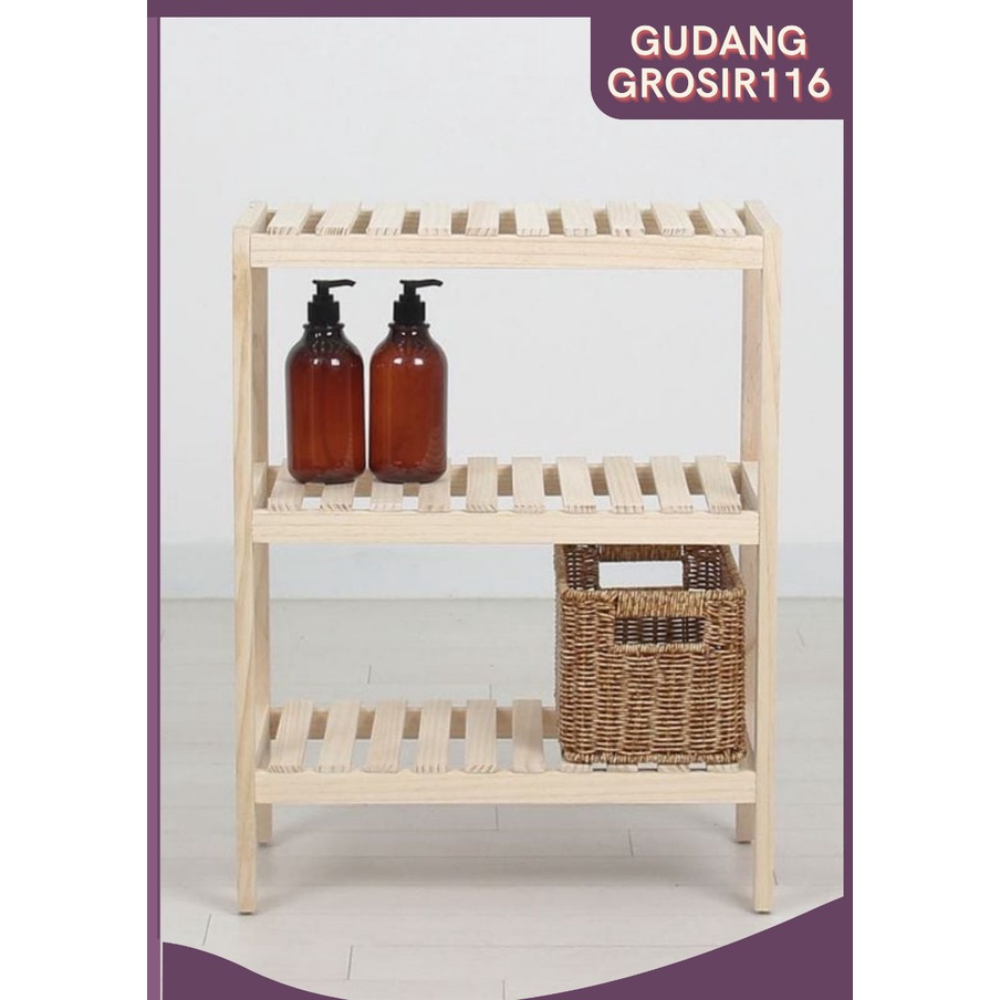 Jual Wooden Shelf 3 Uk50/ Rak Serbaguna / Rak Susun / Rak Minimalis ...
