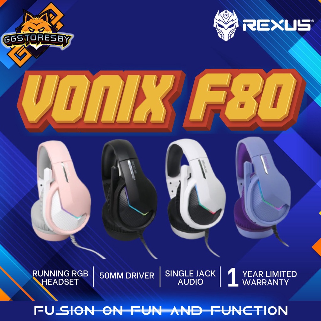 Jual REXUS VONIX F80 RGB Gaming Headset | Shopee Indonesia